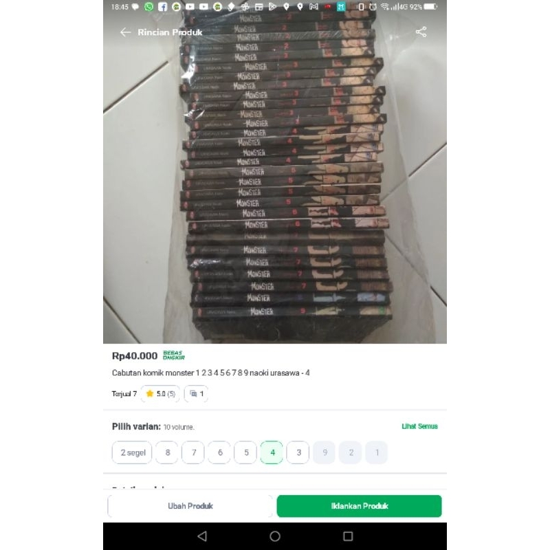Jual cabutan komik monster 1 2 3 4 5 6 7 8 9 10 naoki urasawa | Shopee Indonesia