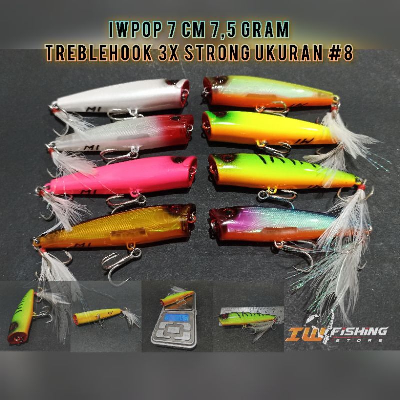 Jual Lure poper / popper IWPOP 70F 7 cm 7,5 gram Floating mengambang umpan pancing mancing ...