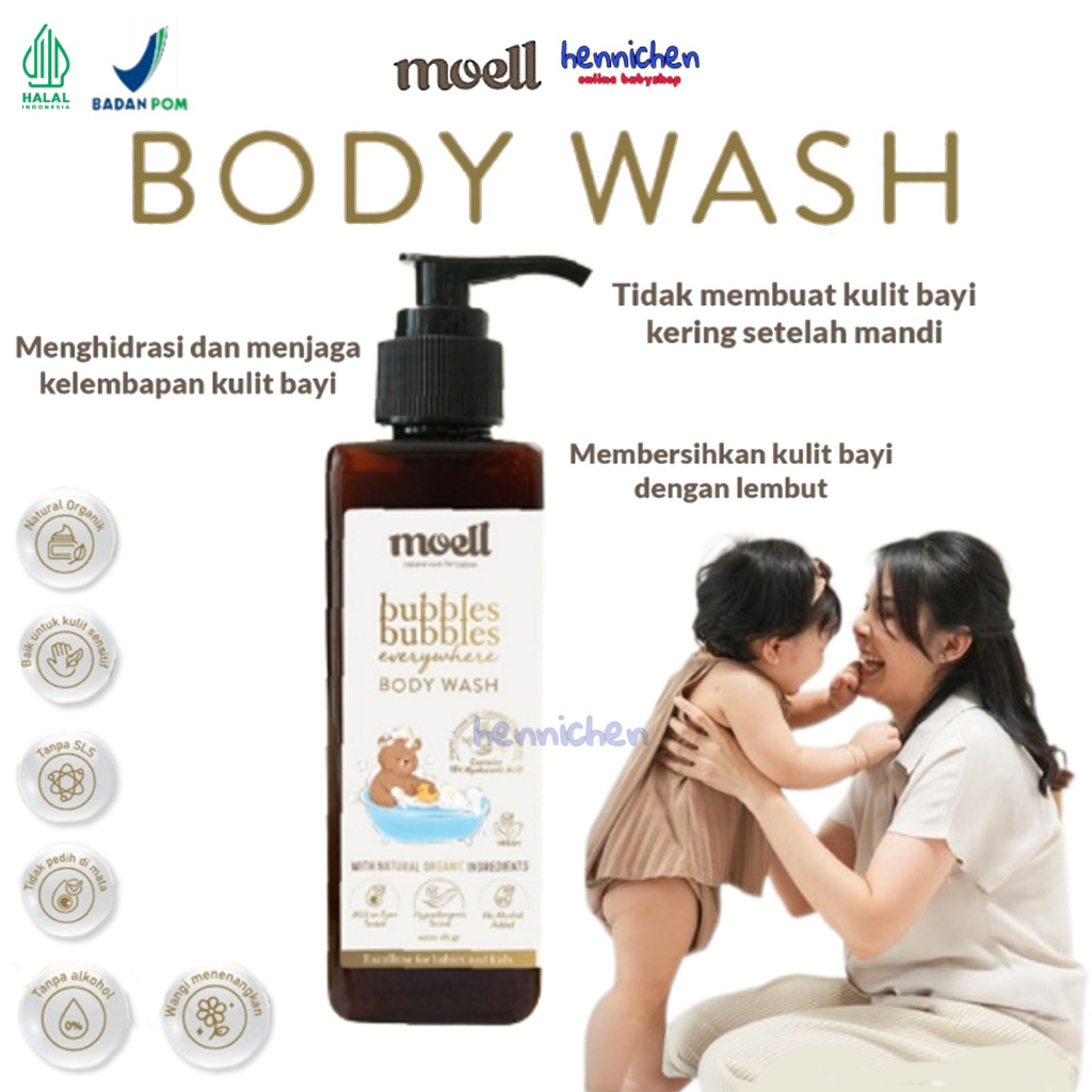 Jual Moell Body Wash Bubbles 185gr / moel Bubbles Bubbles Body Wash ...