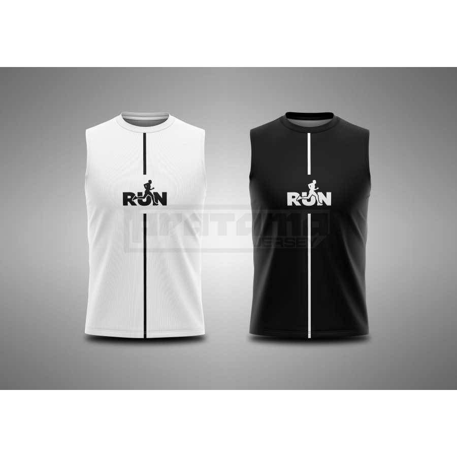 Jual PRATAMA Jersey White Run Tanpa Lengan Kaos Lari Unisex Jersey ...