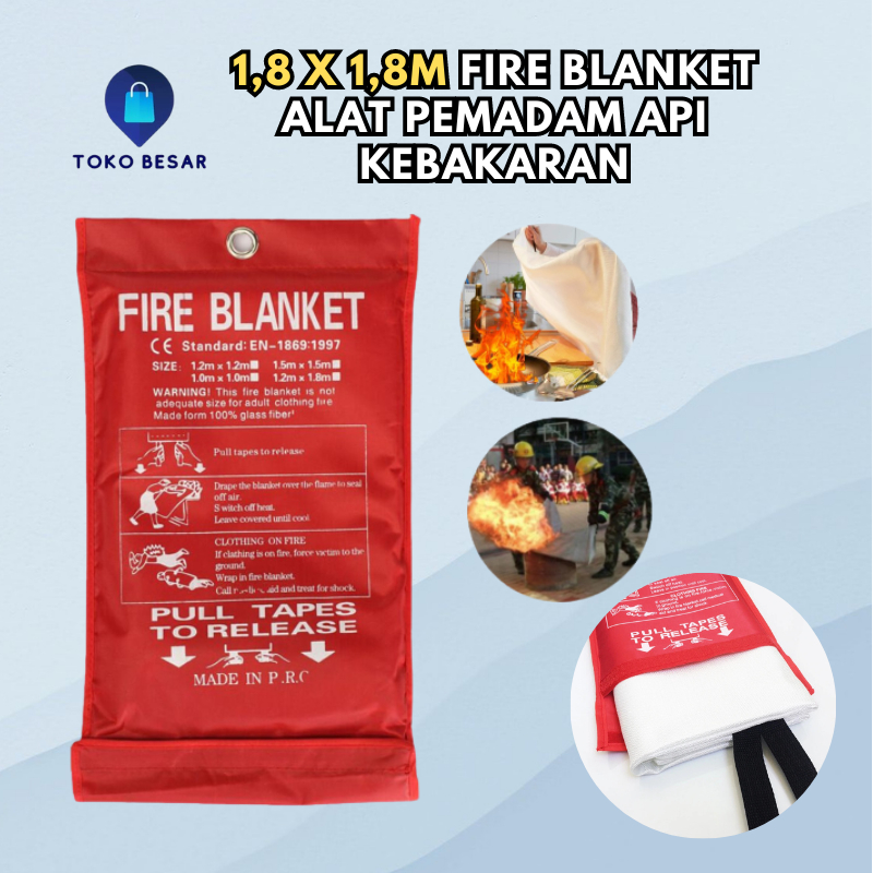 Jual 1,8 x 1,8 Selimut Anti Api/Pemadam Api Fiberglass Fire Blanket ...