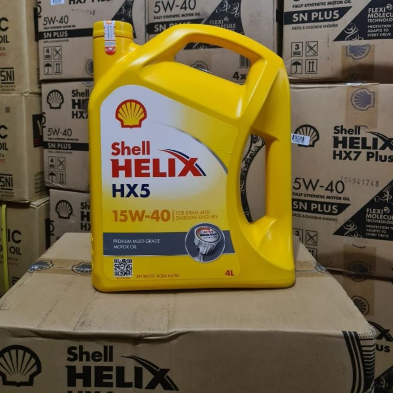 Jual Oli Shell Helix HX5 15w 40 Galon 4 Liter Original | Shopee Indonesia