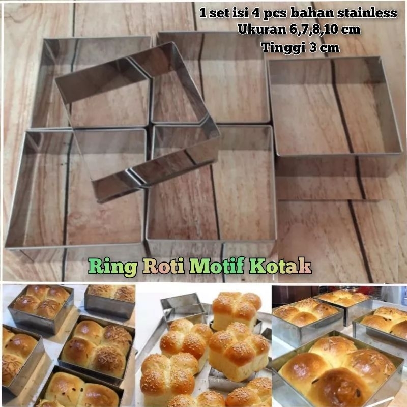 Jual Ring Roti Kotak / Cookie Cutter Motif Kotak / Cetakan Kue Kotak ...