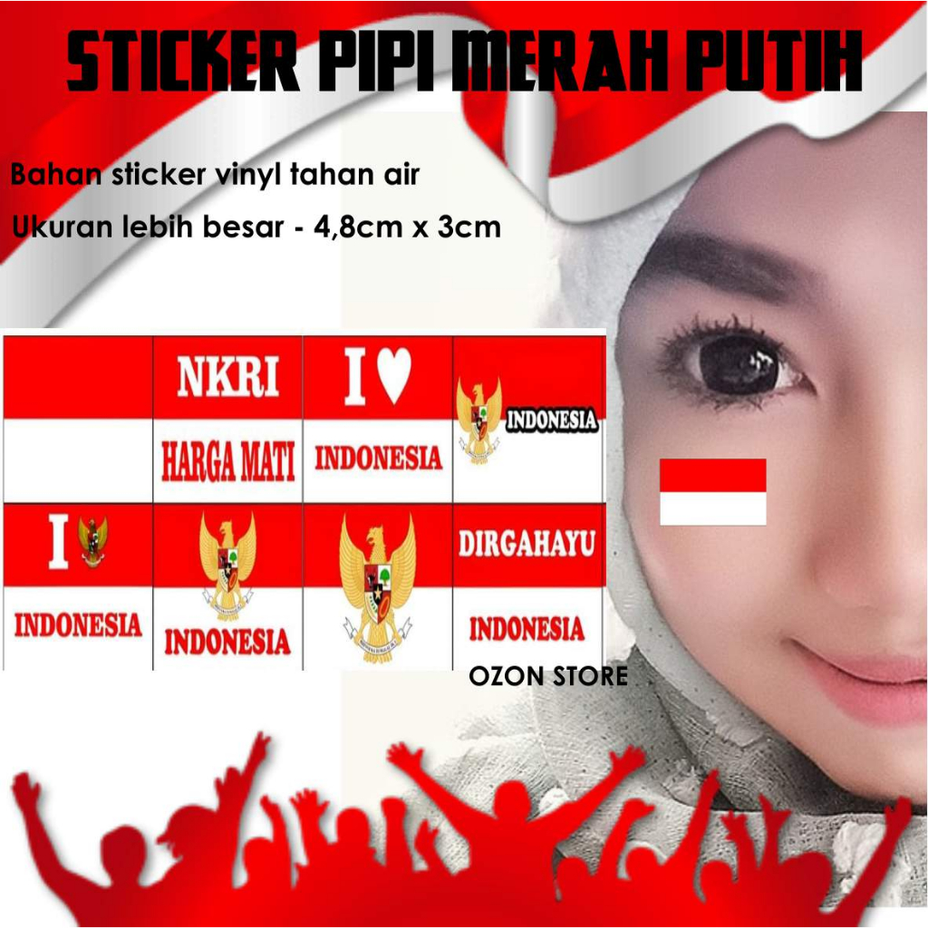 Jual Sticker Pipi HUT RI Bendera Merah Putih / Stiker Kemerdekaan ...
