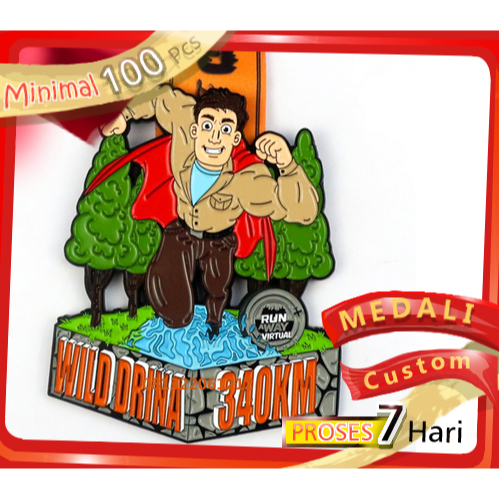 Jual Pabrik medali logam custom zinc alloy anhas desain sendiri 3D ...