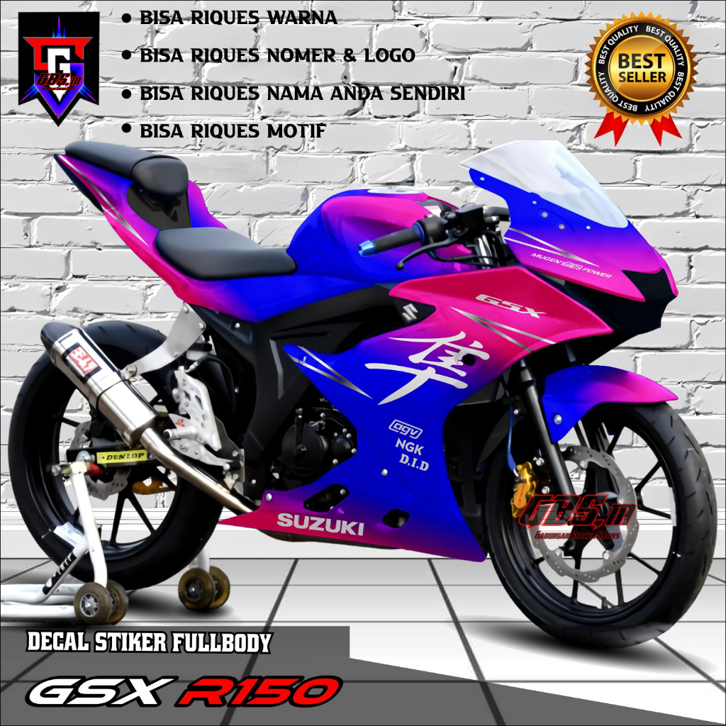 Jual Decal GSX R150 Stiker Motor GSX 150 Fullbody Design Bunglon Decal ...