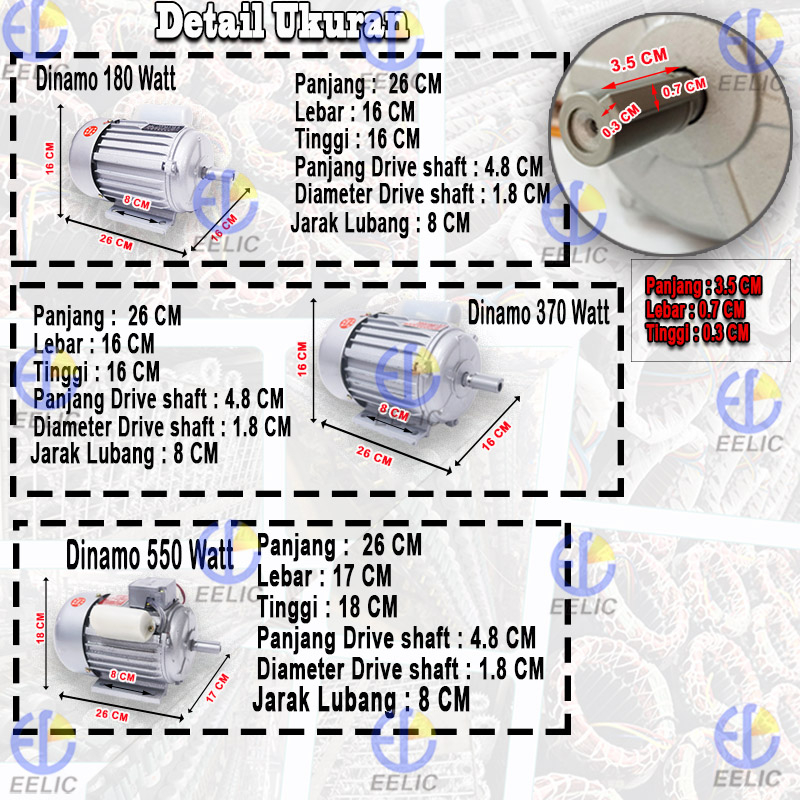 Jual EELIC MIL Dinamo Electro Motor Mesin Penggerak Induksi Pengubah Energi Listrik ada pilihan ...