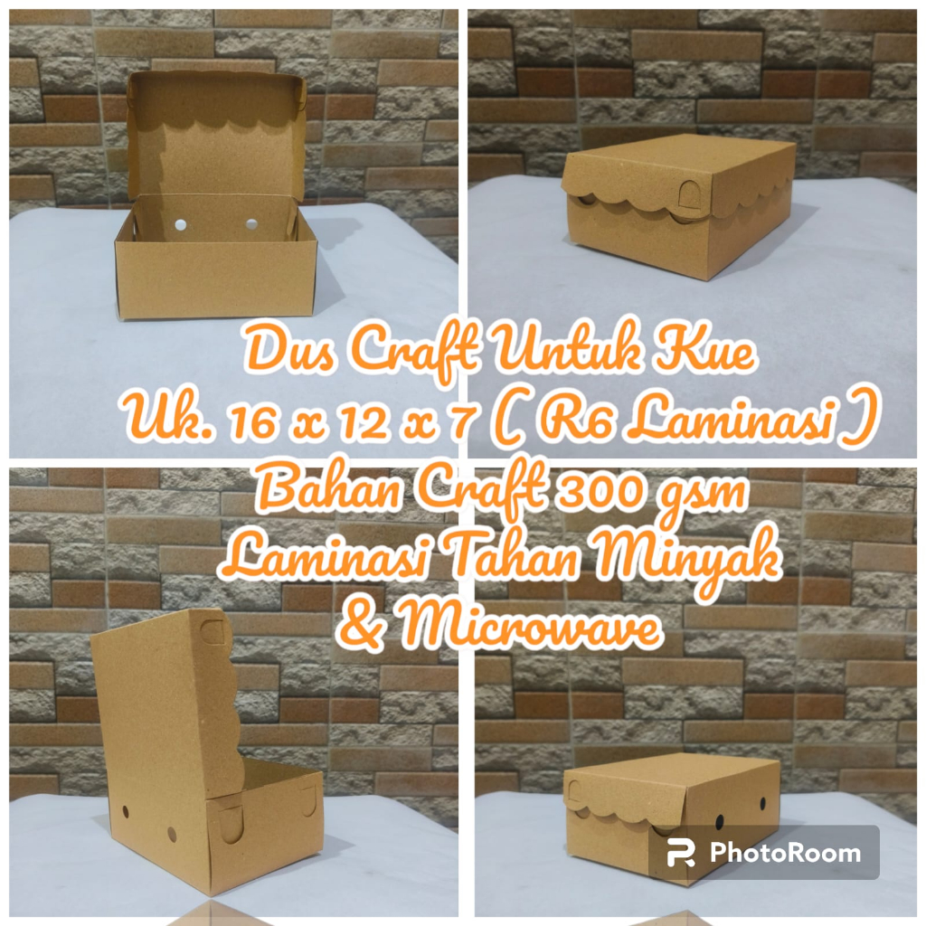 Jual Dus Craft untuk kue Uk. 16 x 12 x 7 (R6) Sudah Laminasi | Shopee ...