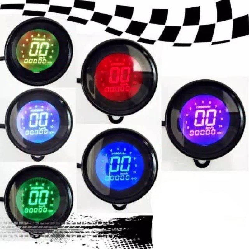 Jual Speedometer Kilometer RPM Amper Bensin Odometer LED Digital ...