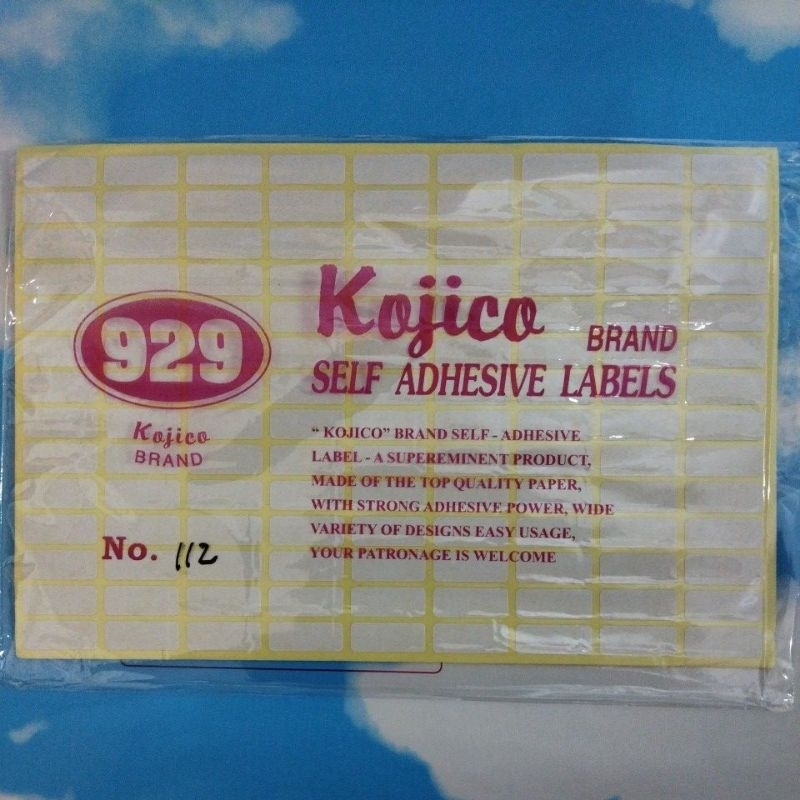 Jual STIKER LABEL HARGA SELF ADHESIVE LABELS KOJIKO 929 | Shopee Indonesia