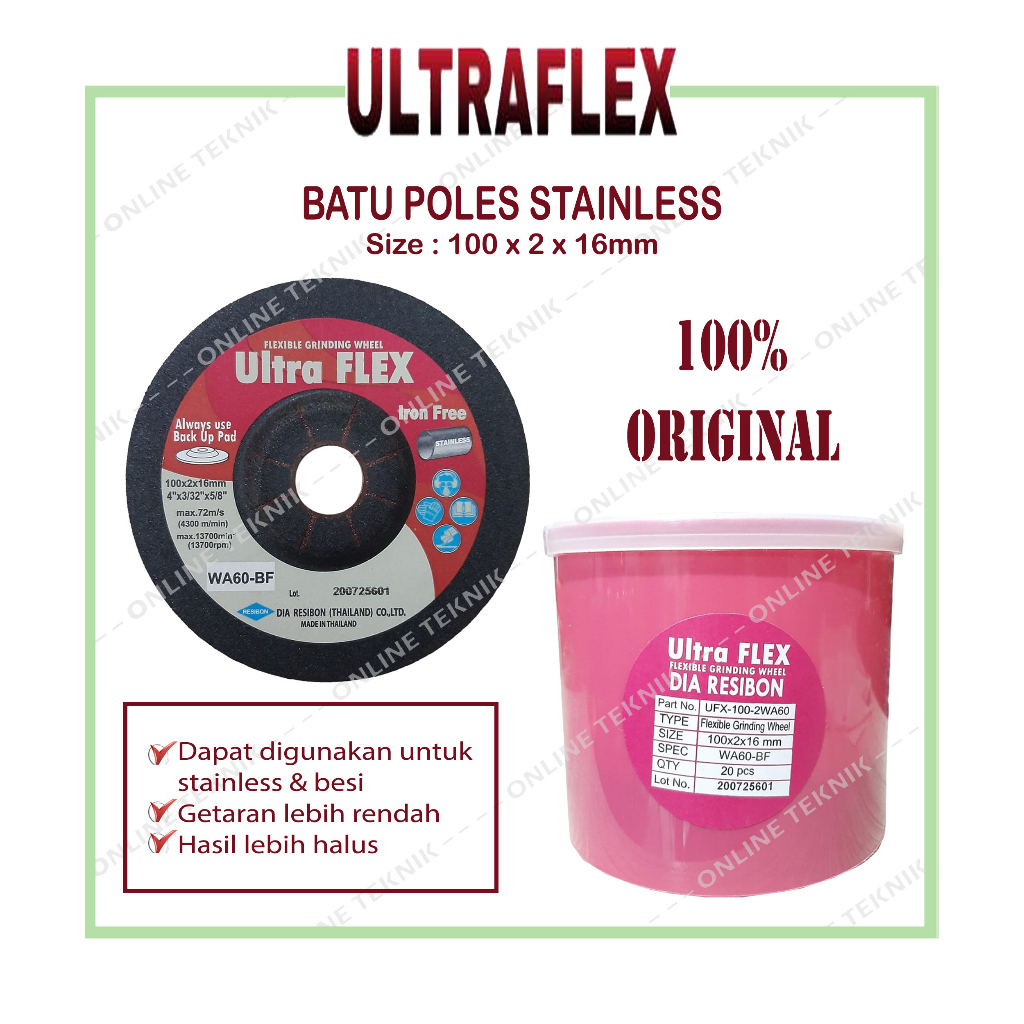 Jual WA 60-BF Batu Gerinda Poles ULTRAFLEX Flexible Grinder Stainless ...
