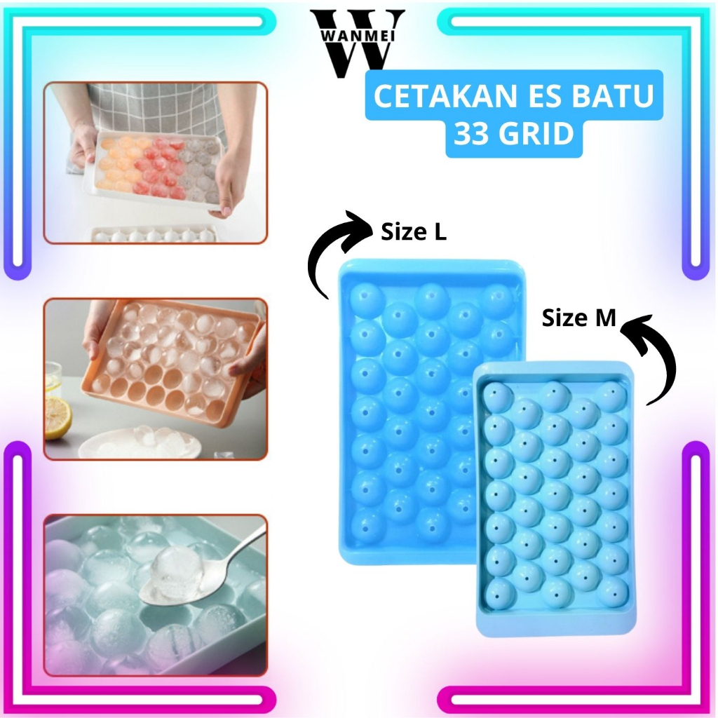 Jual WM Cetakan Es Batu Bulat Cetakan Puding Jelly Bulat Sekat Cetak 33 ...