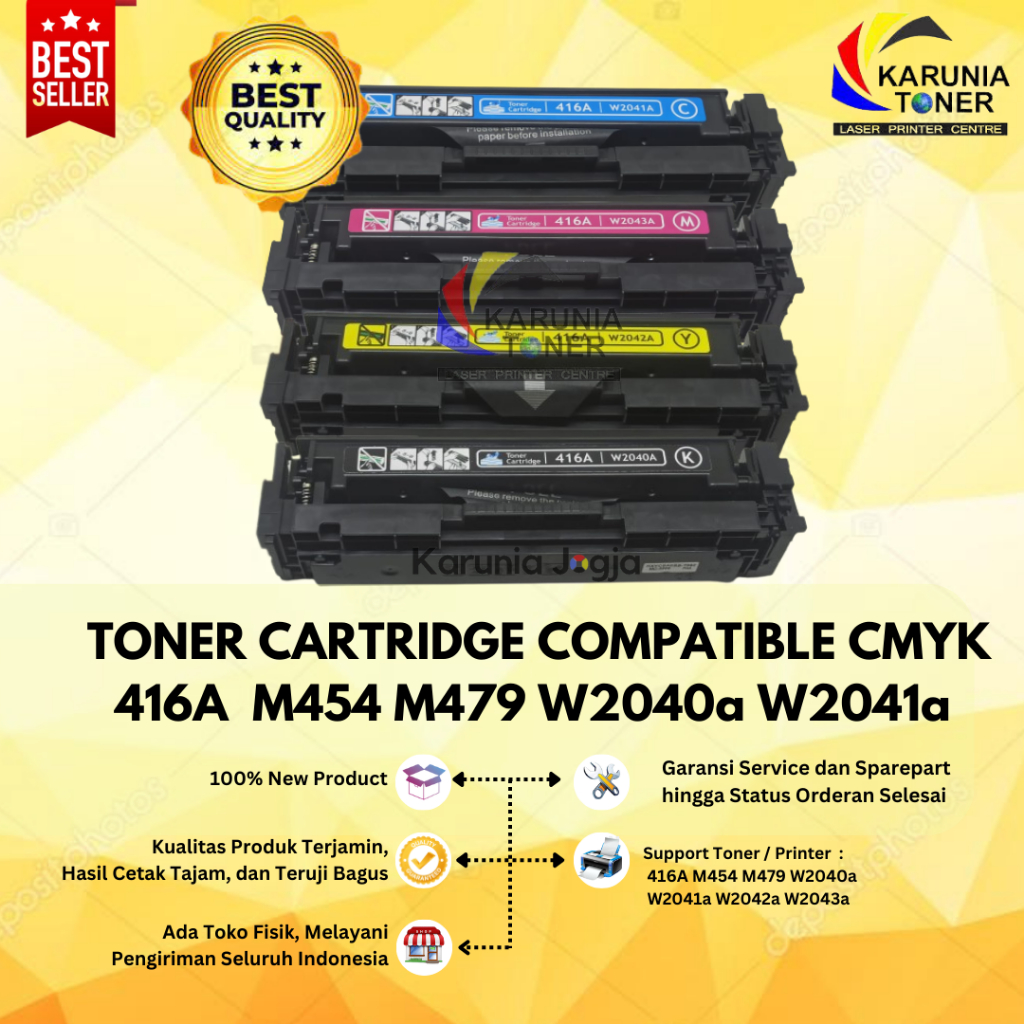 Jual Toner Cartridge Compatible 416A W2040A W2041A W2042A W2043A for ...