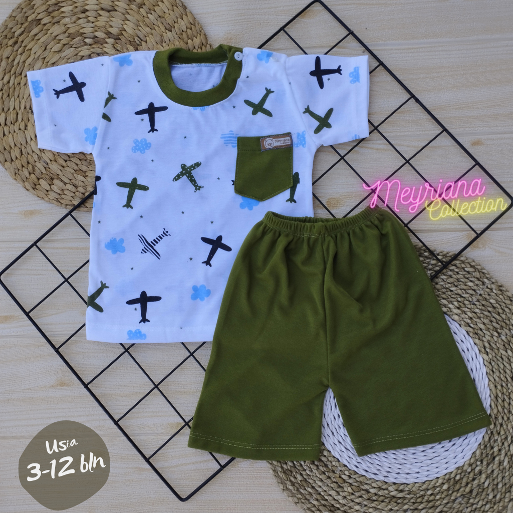 Jual Setalan Baju Bayi Casual Piyama Lengan Pendek Celana Pendek ...
