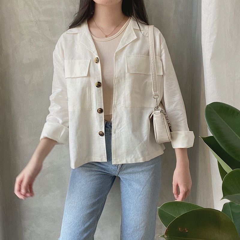 Jual SBF CLARYN OUTER CROP LINEN | Shopee Indonesia