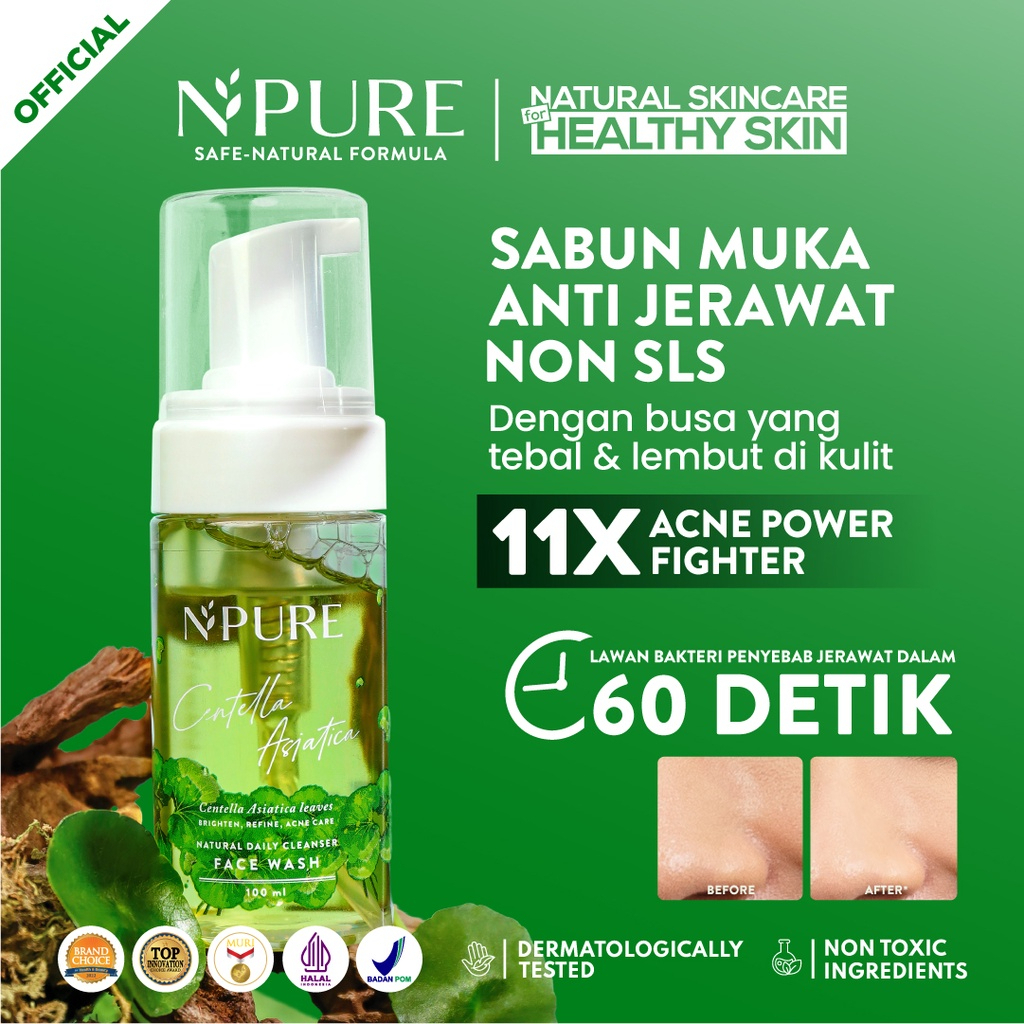 Jual HAIA NPURE Facial Wash Cica Centella Asiatica / Npure Face Wash ...