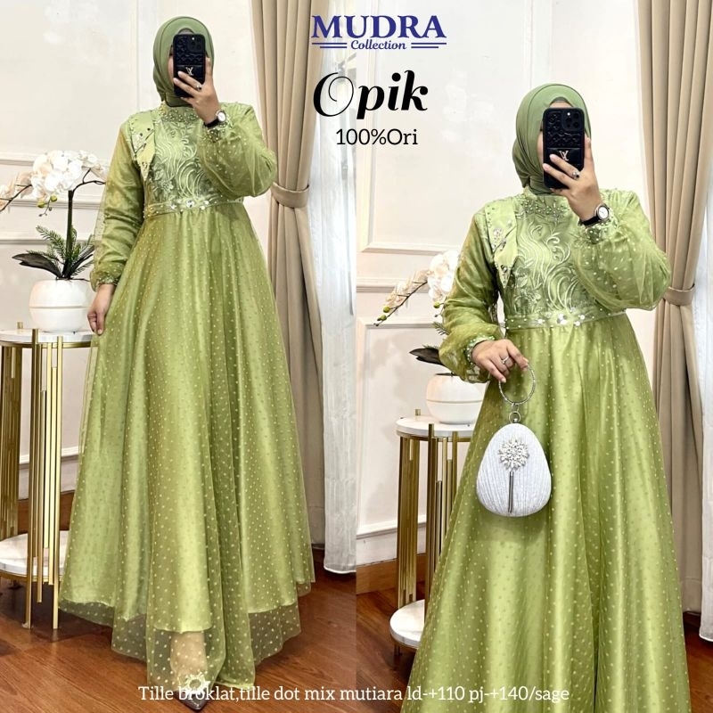 Jual Opik gamis pesta kondangan mewah bahan tile brokat furing by mudra ...