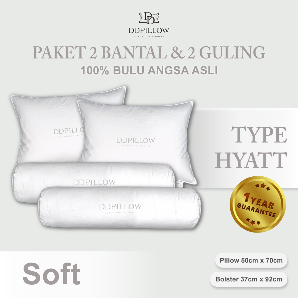Jual Set 2 Bantal 2 Guling Hotel Bulu Angsa Asli, Type Hyatt (SOFT ...