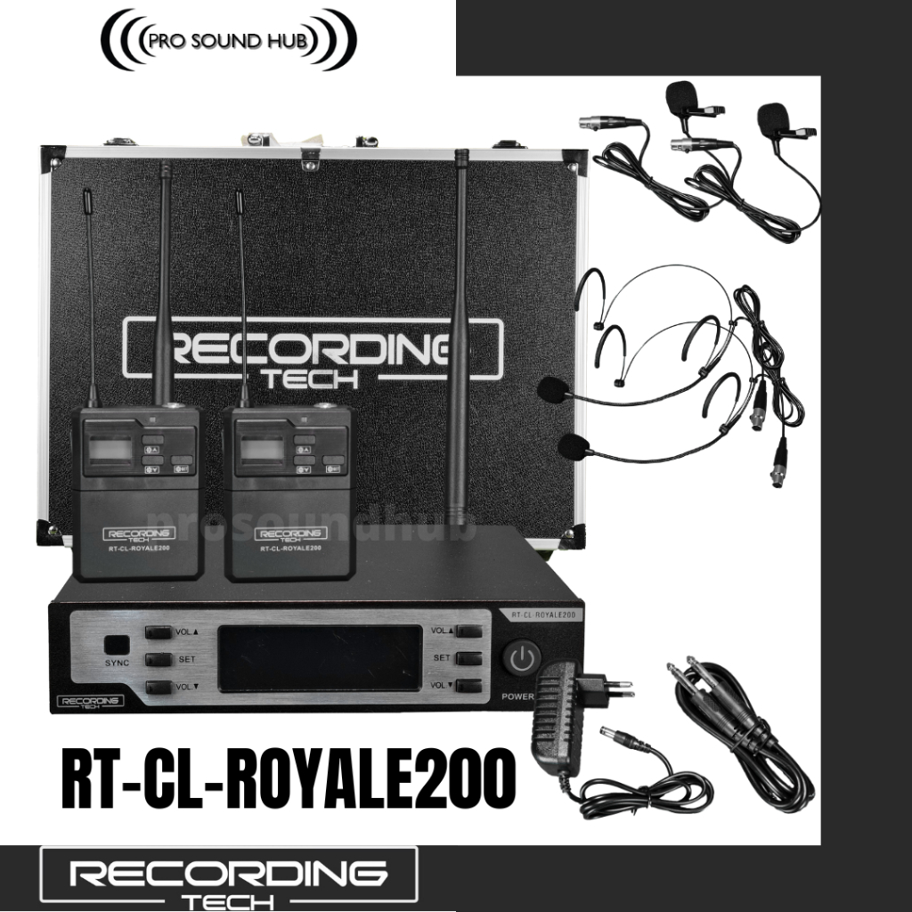 Jual Recording Tech RT-CL-ROYALE200 Mic Wireless Microphone UHF Clip On ...