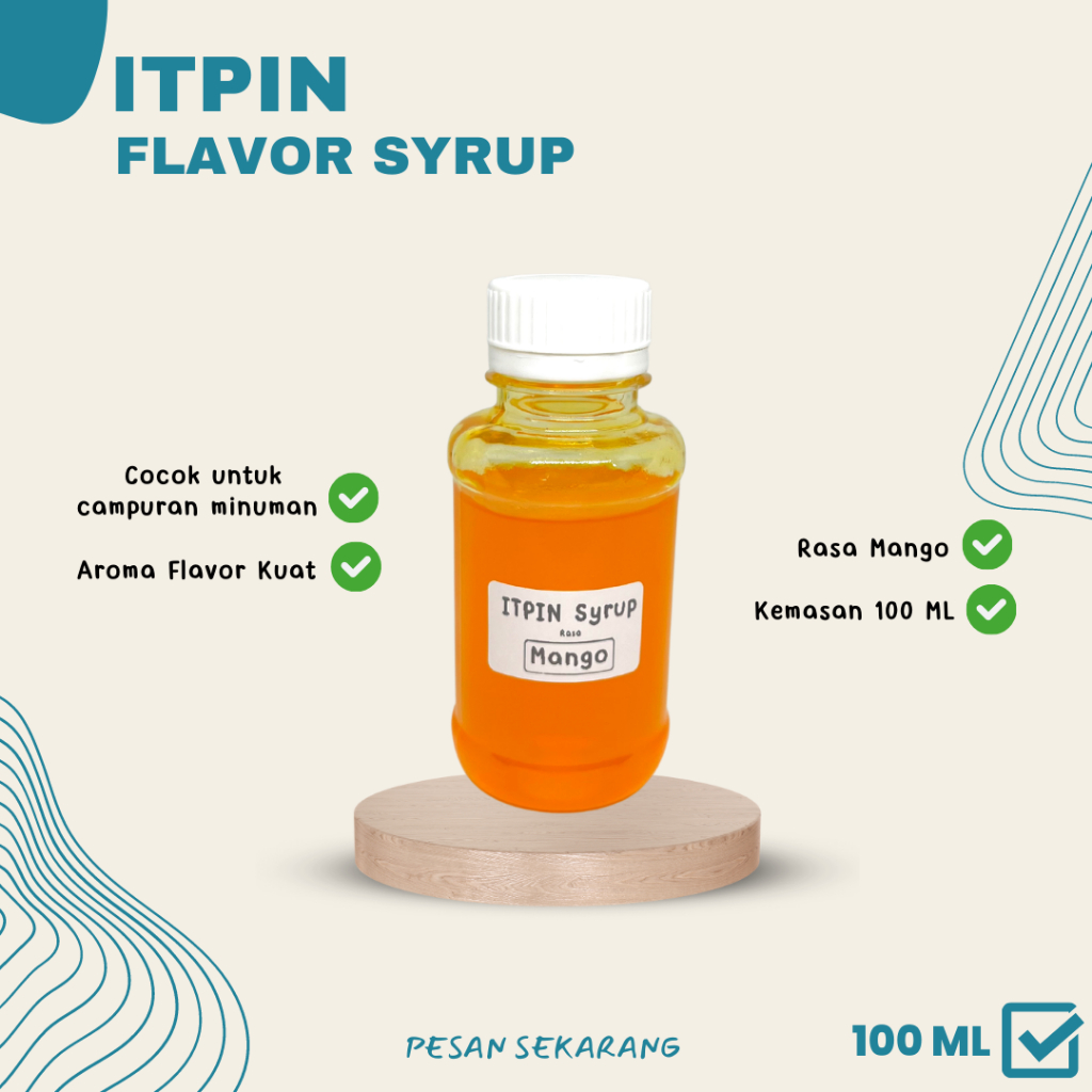 Jual Sirup Premium Aneka Rasa / ITPIN Syrup Flavor Kemasan 100 ML ...