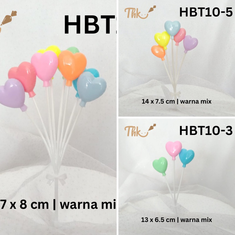 Jual HBT10 - Hiasan kue Cake Topper Tusukan Balon Hati | Shopee Indonesia