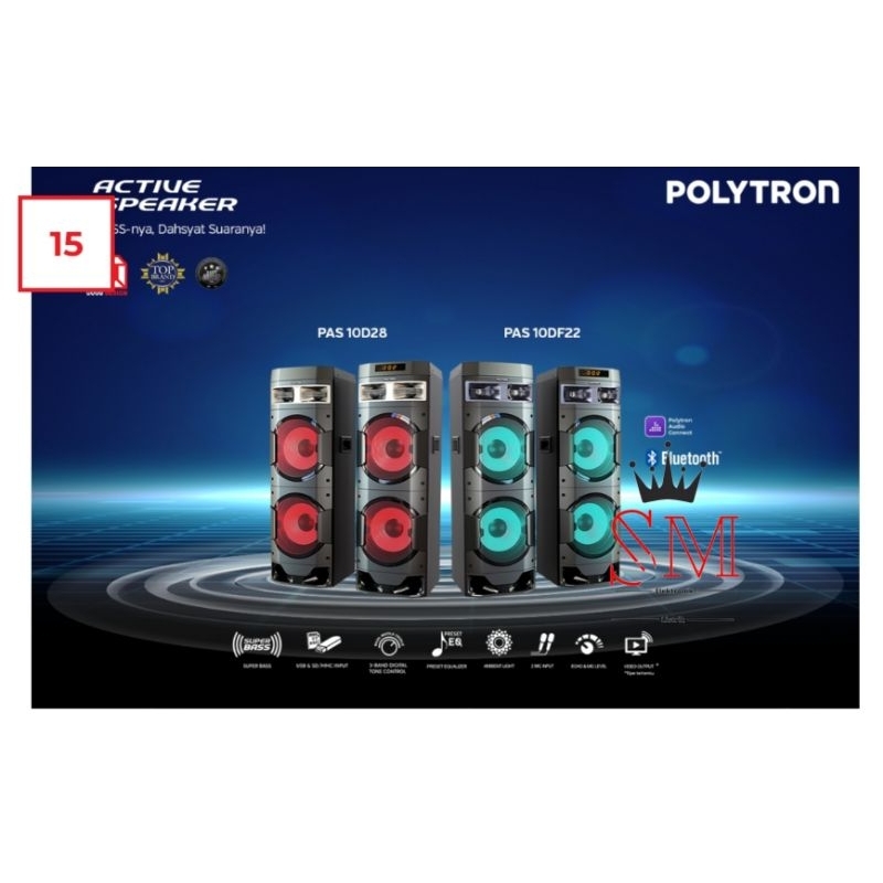 Jual Speaker Polytron Pas 10df22 Mcmx Shopee Indonesia