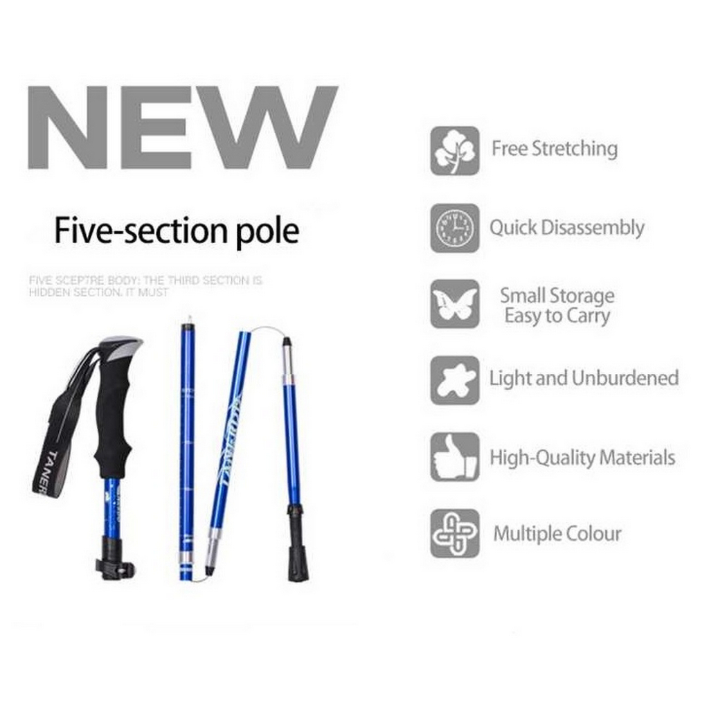Jual Trekking Pole Lipat Tongkat Hiking Alumunium Alloy Foldable 30 cm ...