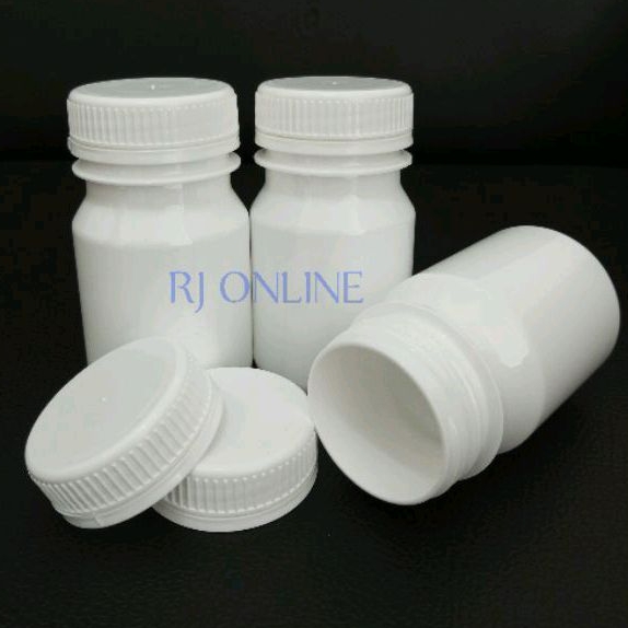 Jual botol kosong 90 ml isi 30 kapsul putih susu/ botol kapsul tutup ...