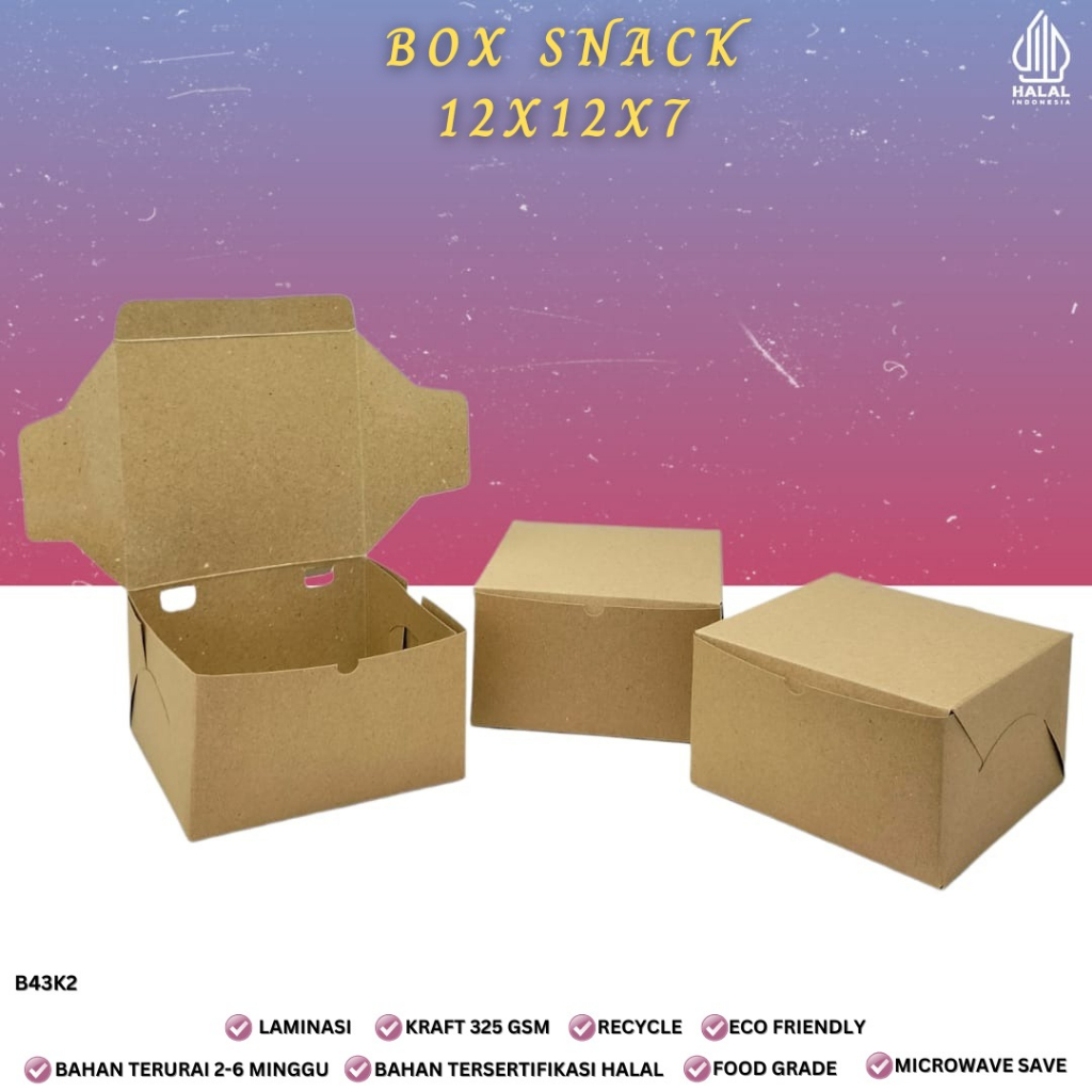 Jual Dus Snack 12x12 Snack Box 12x12 Dus Jajanan Dus Kue Laminasi ...