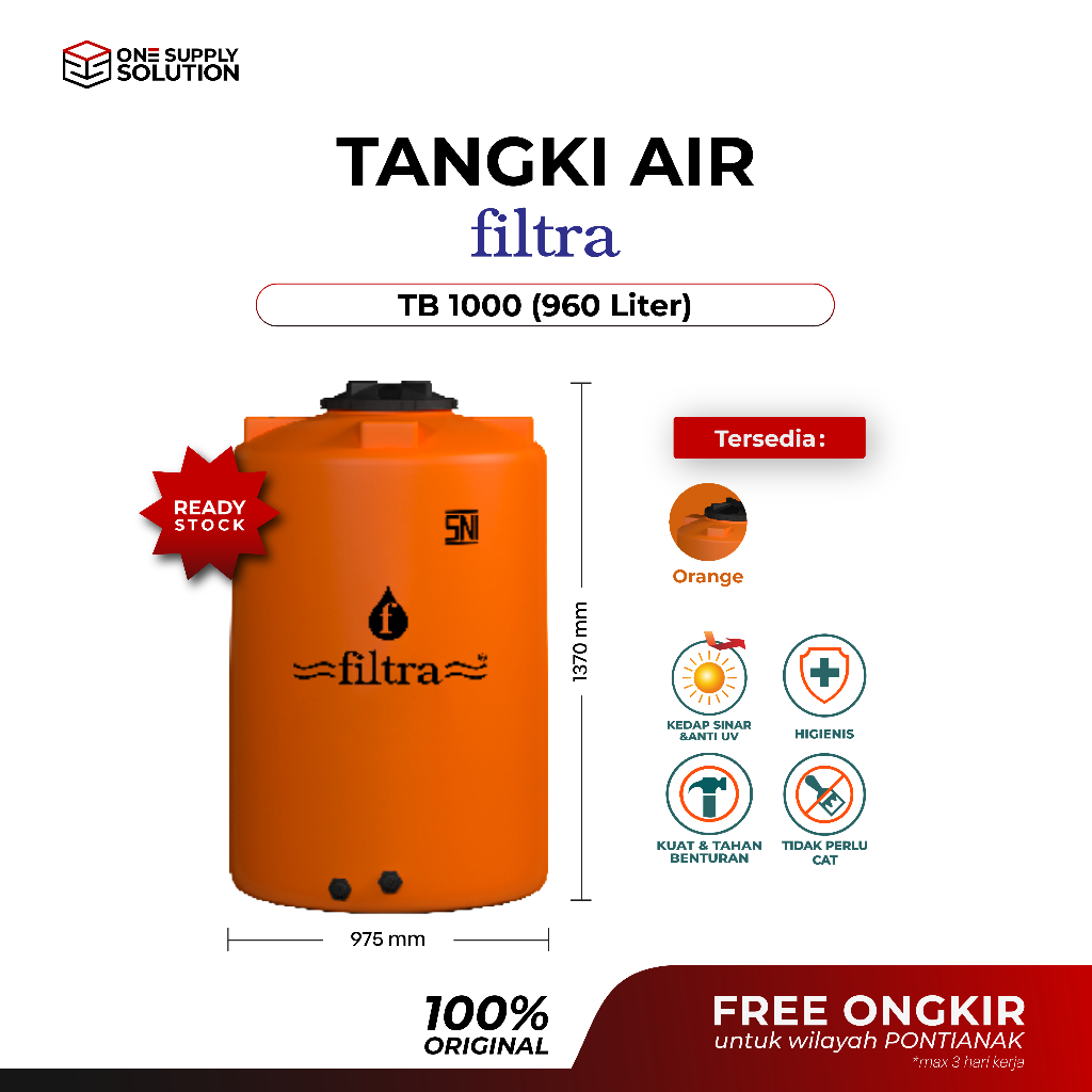 Jual Tangki Air Filtra TB 1000 (960 Liter)/ Tandon Air | Shopee Indonesia