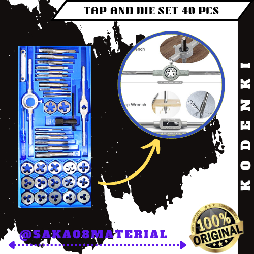 Jual TAP AND DIE SET 40 PCS KODENKI ORIGINAL TERBARU / TAP SENAI 40 PCS ...