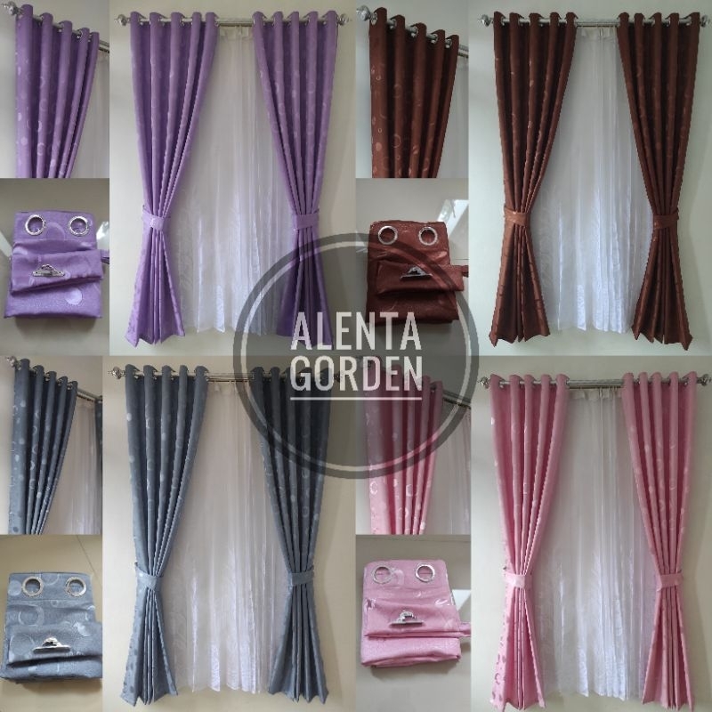 Jual Gorden Hordeng pintu jendela 10 lubang 5 gelembung warna narita ...