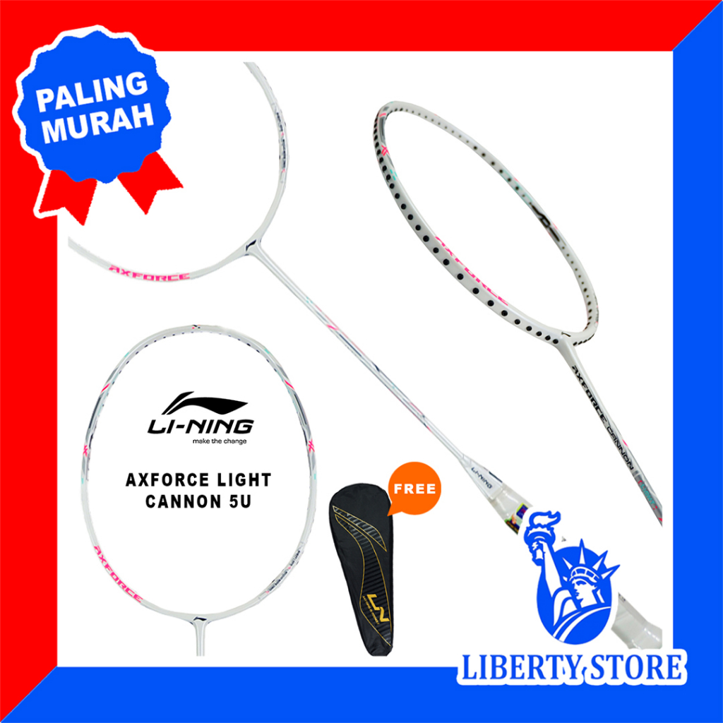 Jual Raket Badminton ORIGINAL LINING AXFORCE LIGHT CANNON 6U + TAS ...