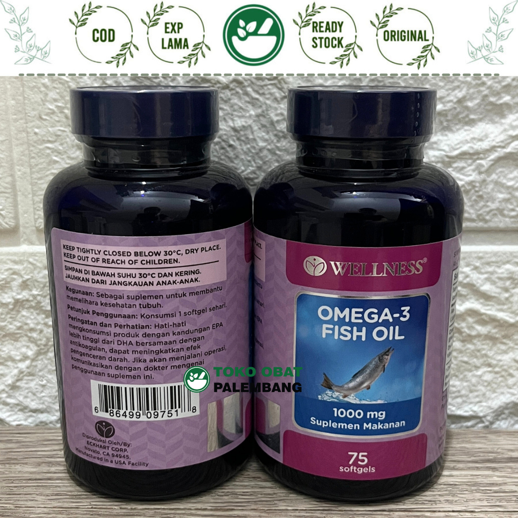 Jual WELLNESS OMEGA 3 FISH OIL 75 SOFTGEL EPA DHA MINYAK IKAN WELLNESS | Shopee Indonesia