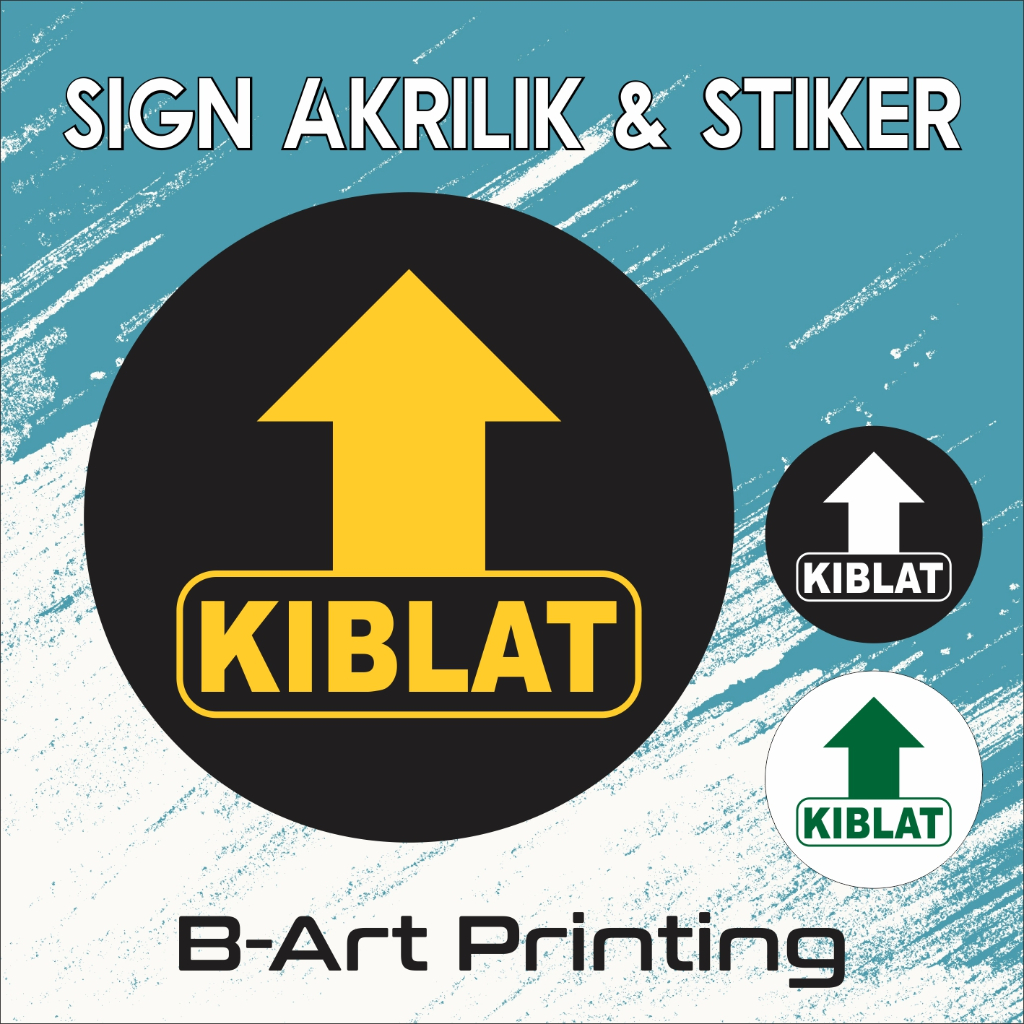Jual SIGN AKRILIK PENUNJUK ARAH KIBLAT SHOLAT BULAT Akrilik Stiker Arah ...