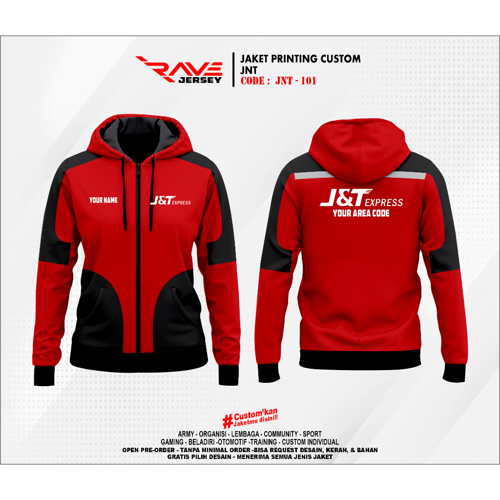 Jual JAKET KURIR JN* EXPRESS FULL PRINTING SUBLIMATION CUSTOM (DESAIN ...