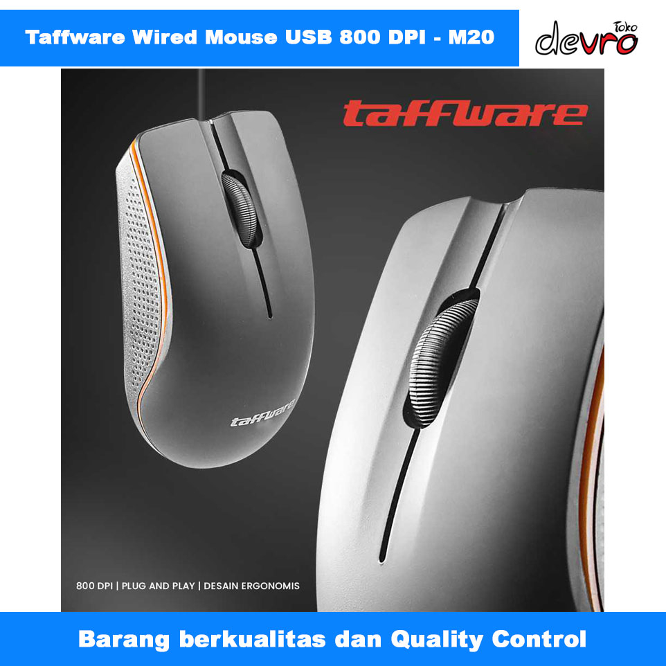 Jual Mouse Laptop - Mouse Kabel Wired Mouse USB 800DPI - Taffware M20 ...