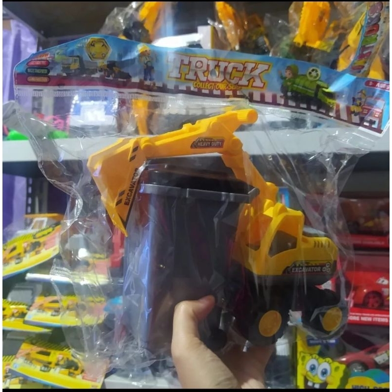Jual Mainan Mobil Excavator + Tong Sampah / Mainan Truck Bego Sampah ...
