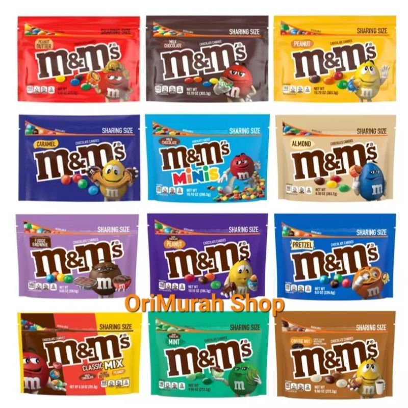 Jual M&M'S Chocolate Candies Sharing Size Coklat M&M Milk Peanut Butter ...