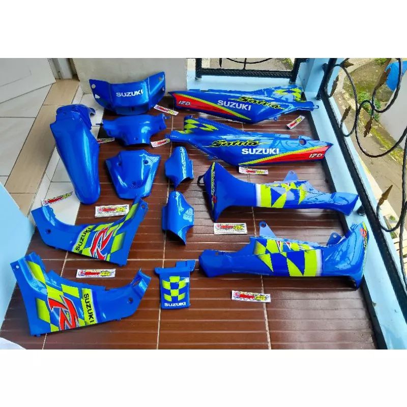 Jual cover body satria lumba full set halus suzuki satria lumba biru ...