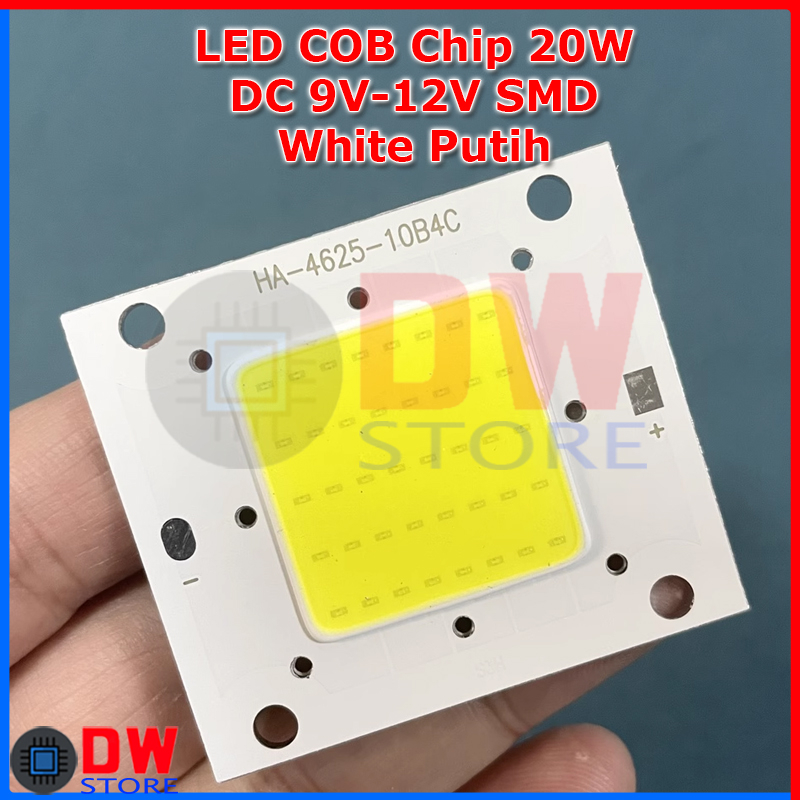 Jual LED COB 20W DC 9V-12V Putih Terang White SMD DIY PCB LED PJU | Shopee Indonesia
