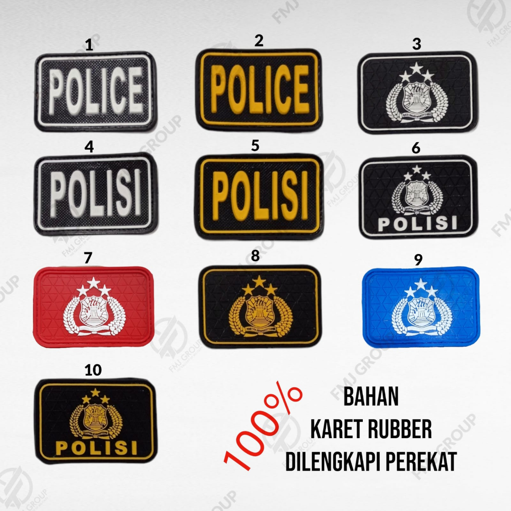 Jual Emblem Patch Rubber POLISI Perekat Bet Logo POLISI TRIBRATA Logo ...