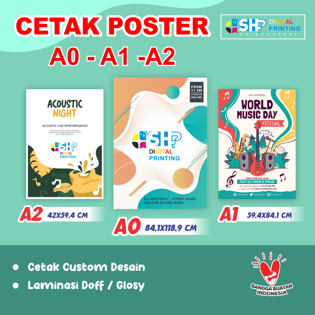 Jual Cetak Poster Besar A0,A1,A2 Custom Glossy & Doff | Shopee Indonesia