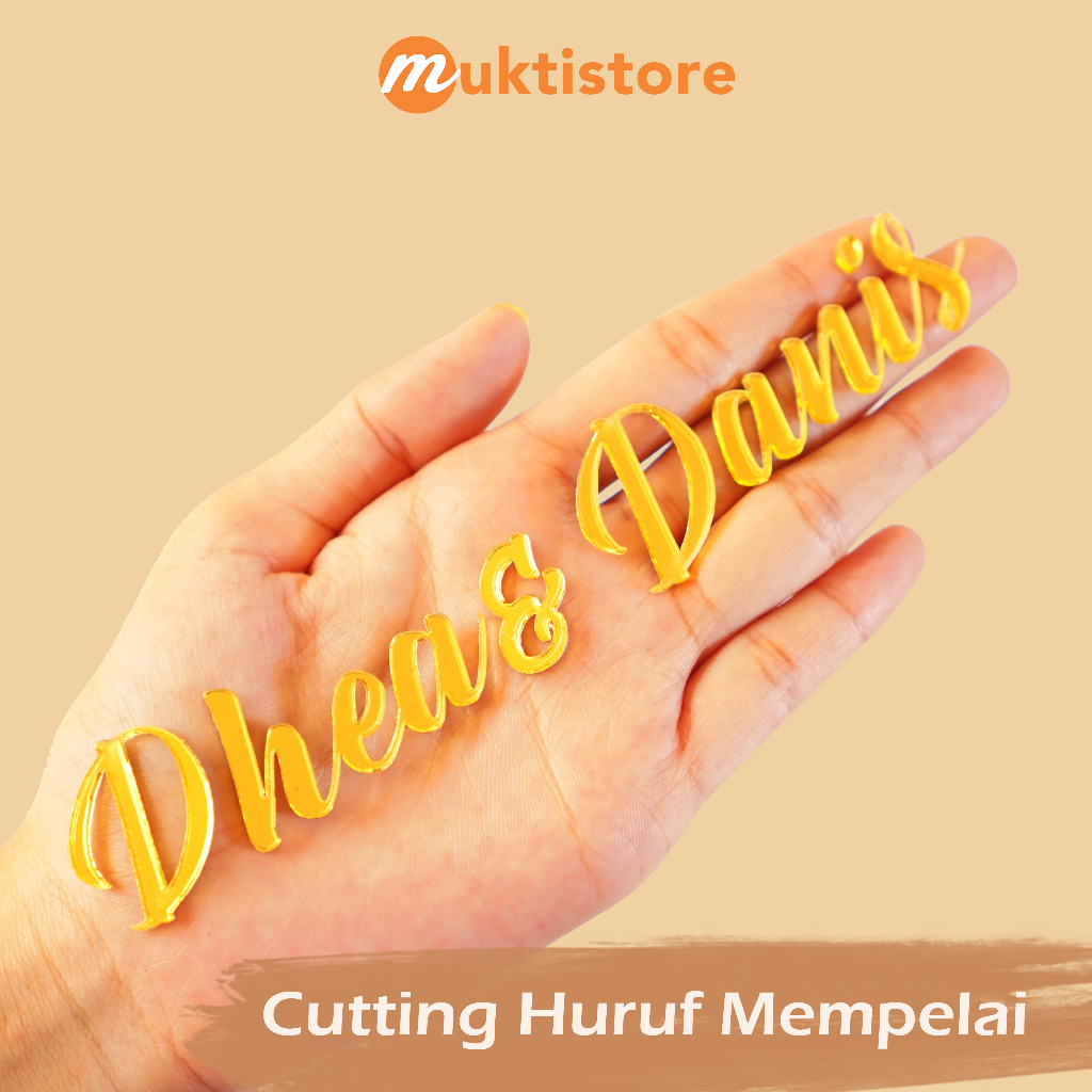 Jual Sepasang NAMA AKRILIK MIRROR GOLD CUTTING LETTER MIRROR GOLD ...