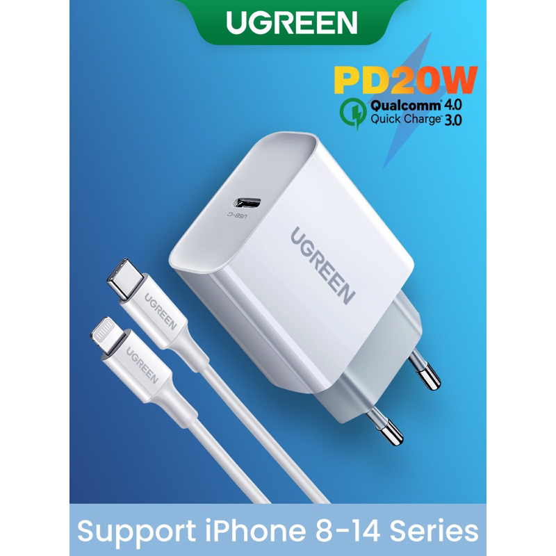 Jual Ugreen Charger USB 20W Fast Charging Untuk iPhone 14 13 pro Max 13 / 12 / 11 / XS / XS Max ...