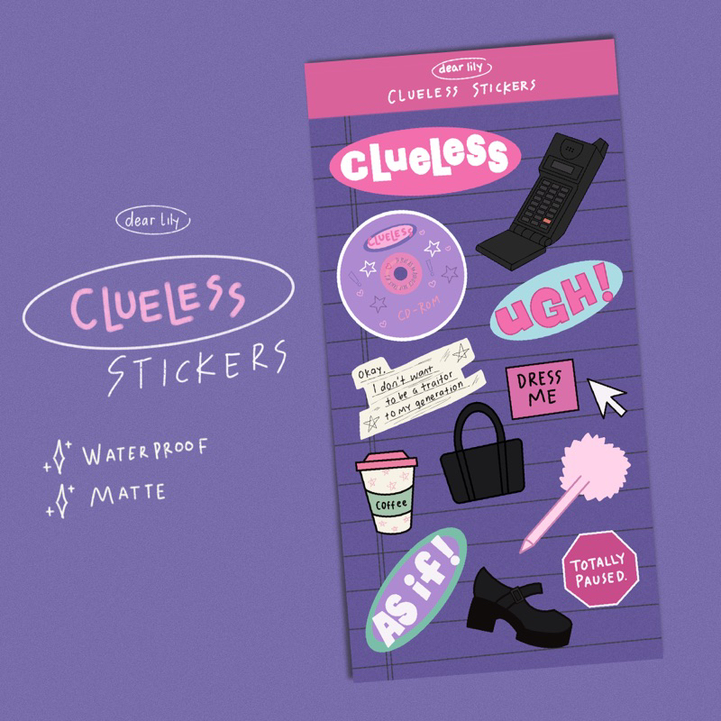 Jual DEAR LILY - CLUELESS stickers pack - Cher Clueless sticker - 20s ...