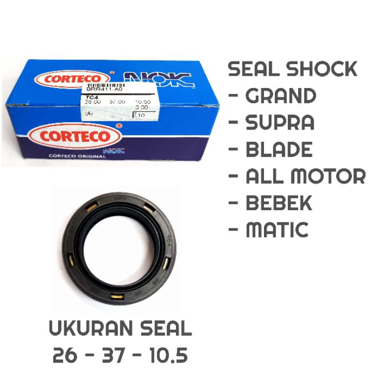 Jual 10 pcs SEAL SHOCK SUPRA NOK (26-37-10,5) sil sok fork mio smash ...