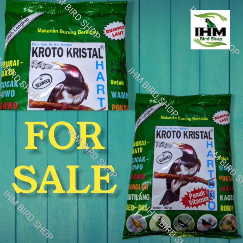 Jual IHM - PAKAN BURUNG KROTO KRISTAL HARTONO SEAWEED Makanan Burung ...
