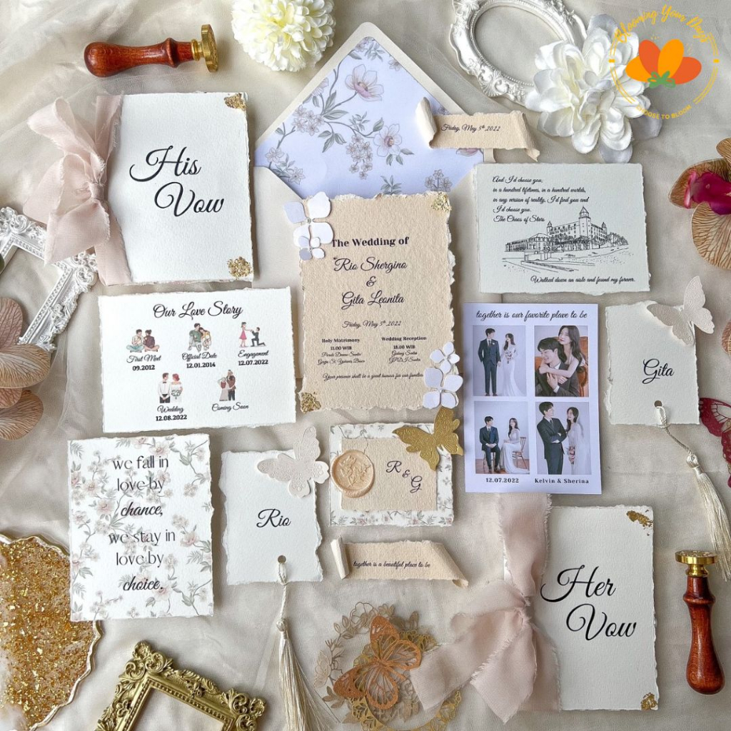 Jual calligraphy wedding keepsake vow wedding stationery undangan ...