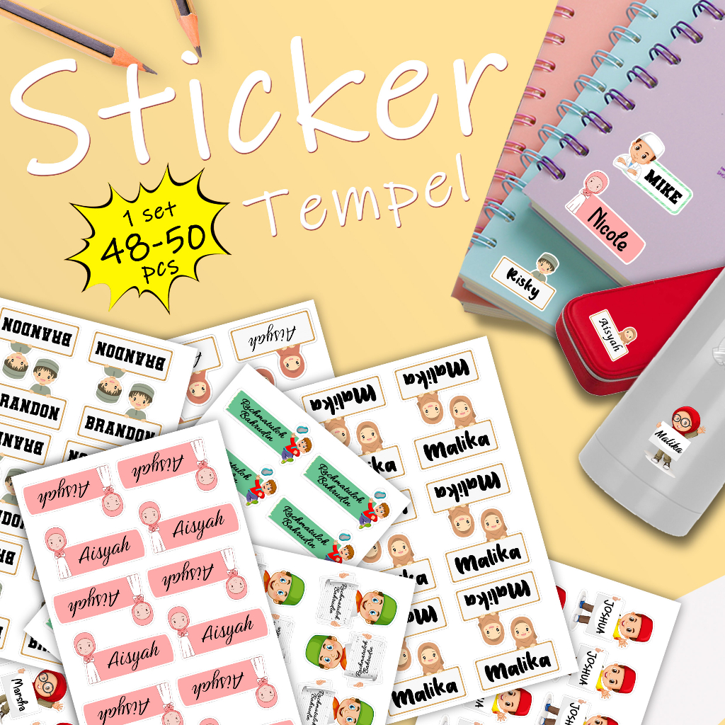 Jual STICKER TEMPEL ANAK STICKER NAMA TEMPEL STICKER NAMA ANAK STICKER ...